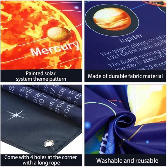 Party Supplies | Solar System Decorations Large Fabric Outer Space ...